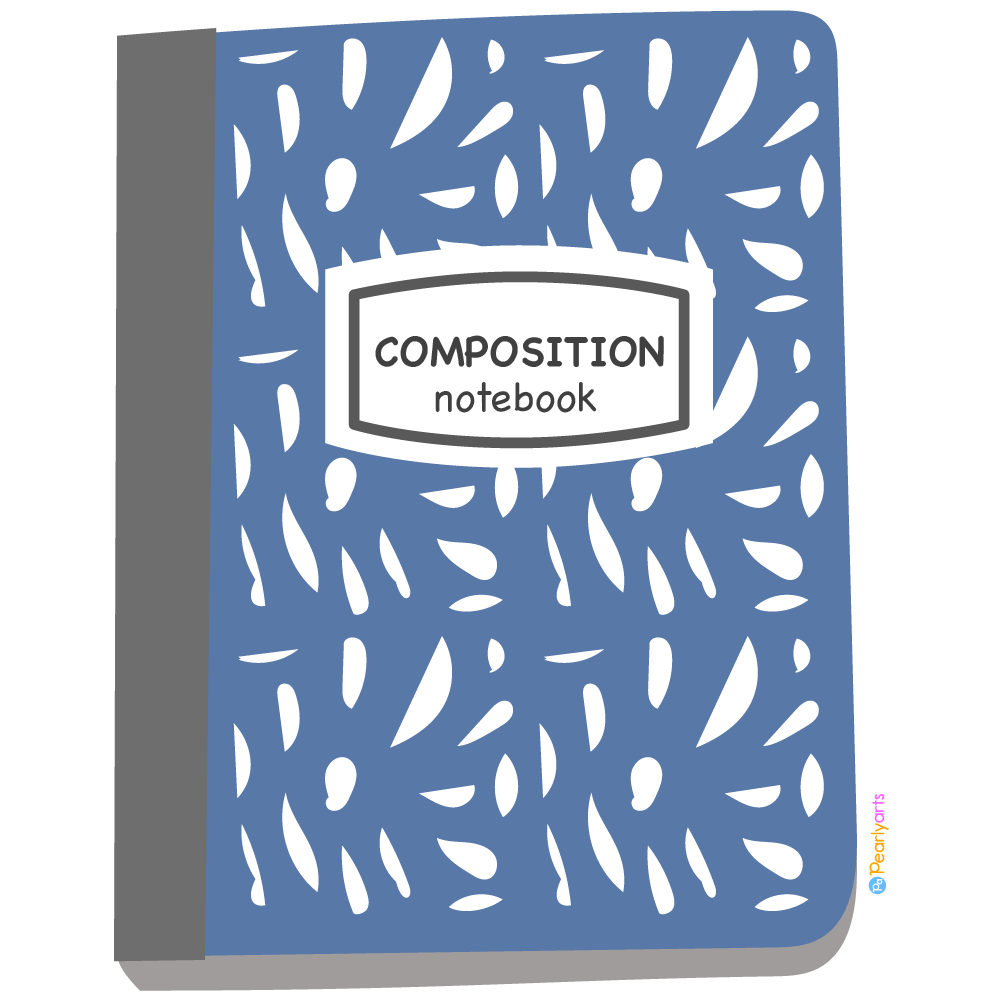 Blue Composition Notebook Clipart FREE Pearly Arts