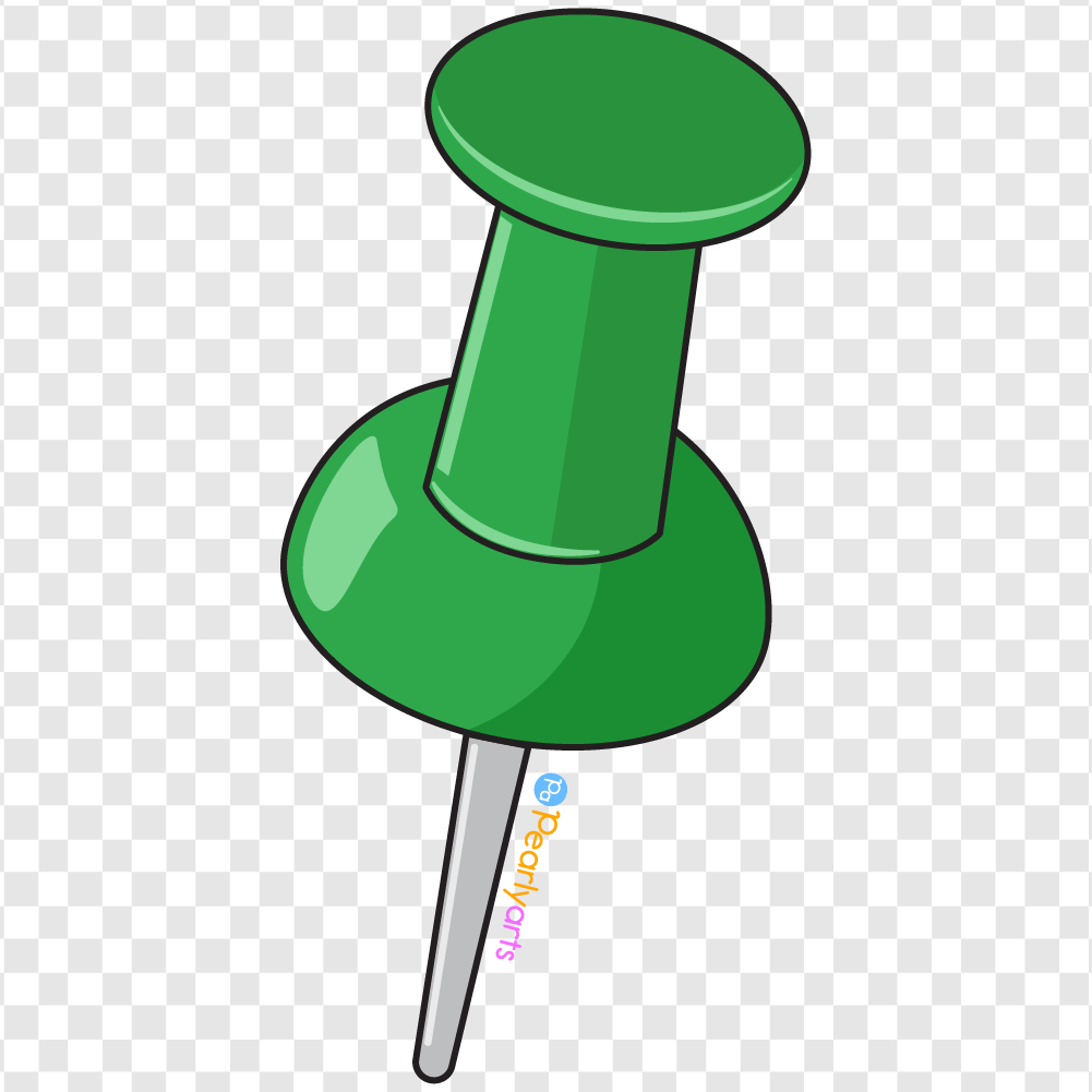 FREE Green Push Pin Clipart (PNG file) | Pearly Arts