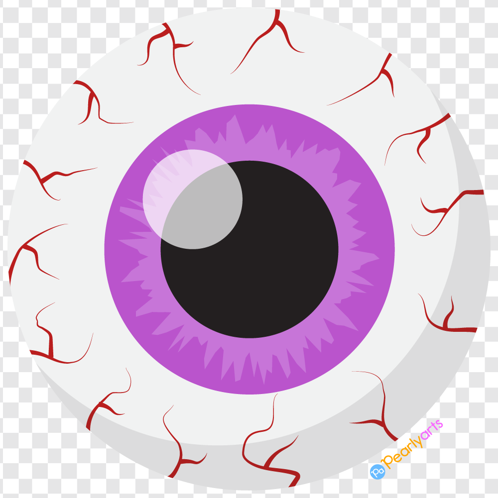 FREE Halloween Purple Eyeball Clipart | Transparent PNG | Pearly Arts