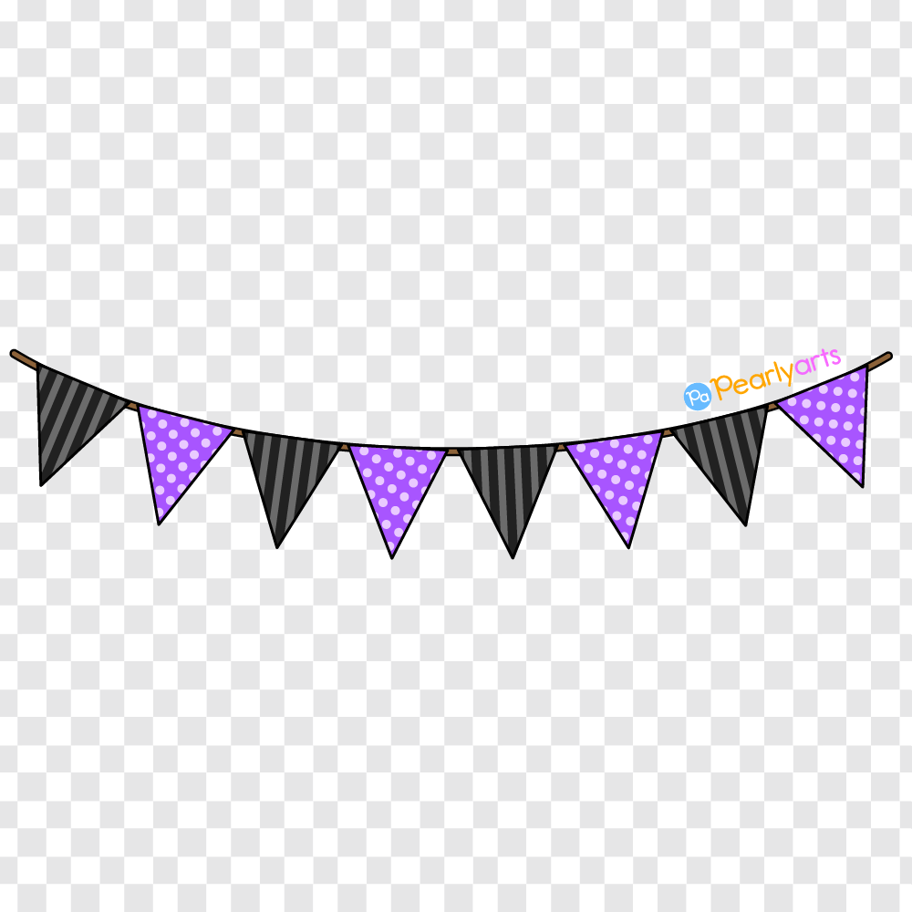 FREE Black and Purple Pennant Banner Clipart | Pearly Arts