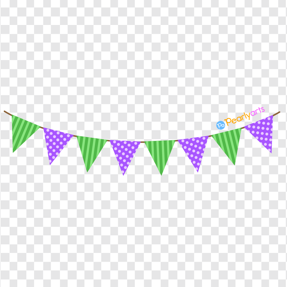 FREE Green and Purple Pennant Banner Clipart | Pearly Arts