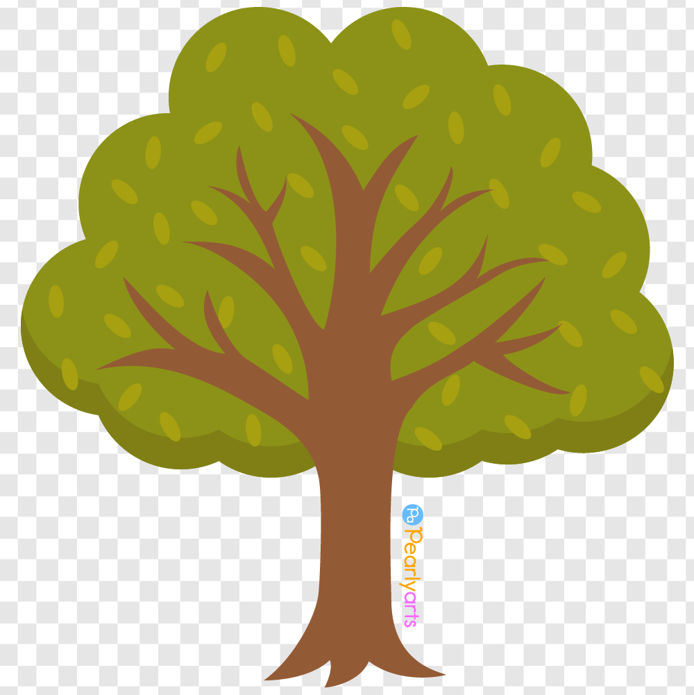 FREE Green Fall Tree Clipart | Transparent PNG | Pearly Arts