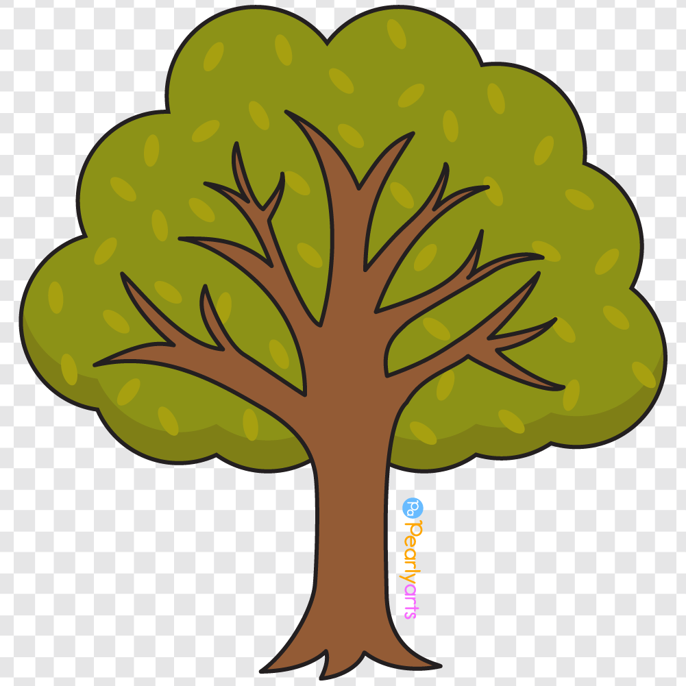 FREE Green Fall Tree Clipart | Transparent PNG | Pearly Arts