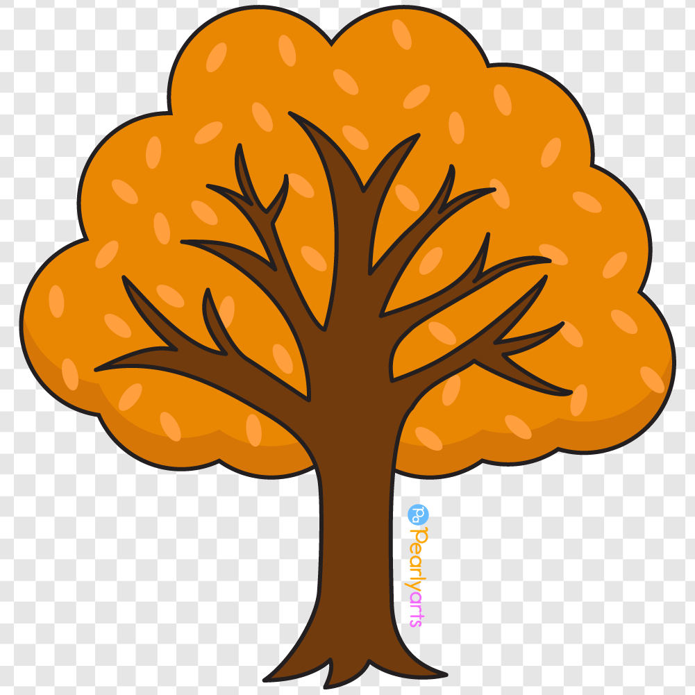 FREE Orange Fall Tree Clipart (PNG file) | Pearly Arts