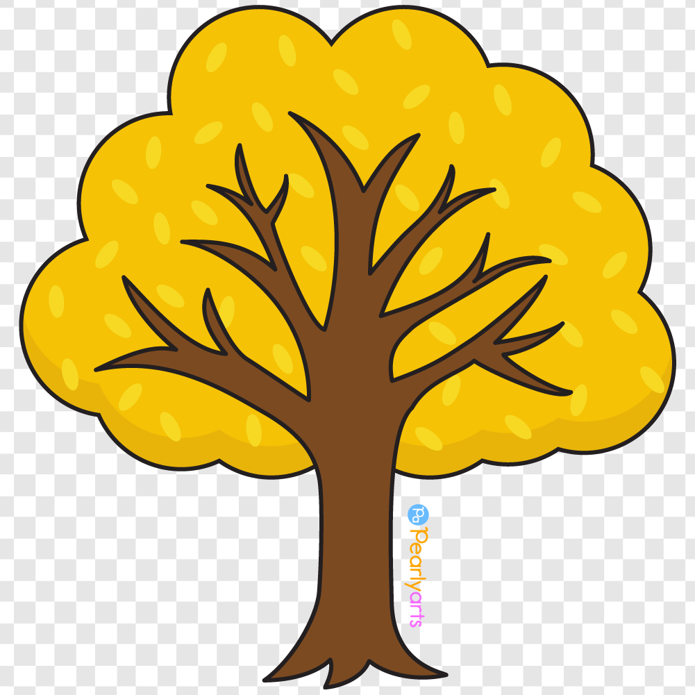 FREE Yellow Fall Tree Clipart | Pearly Arts