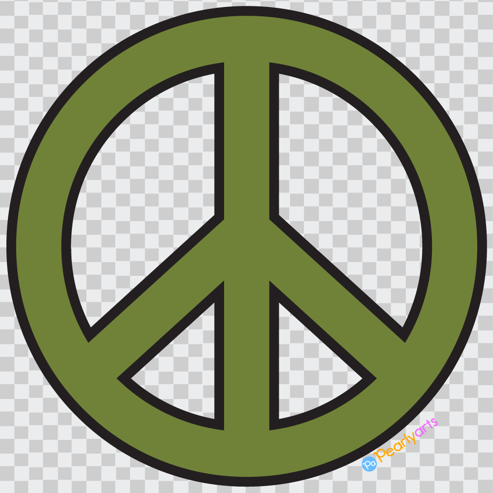 FREE Olive Green Peace Sign Clipart | Transparent PNG | Pearly Arts