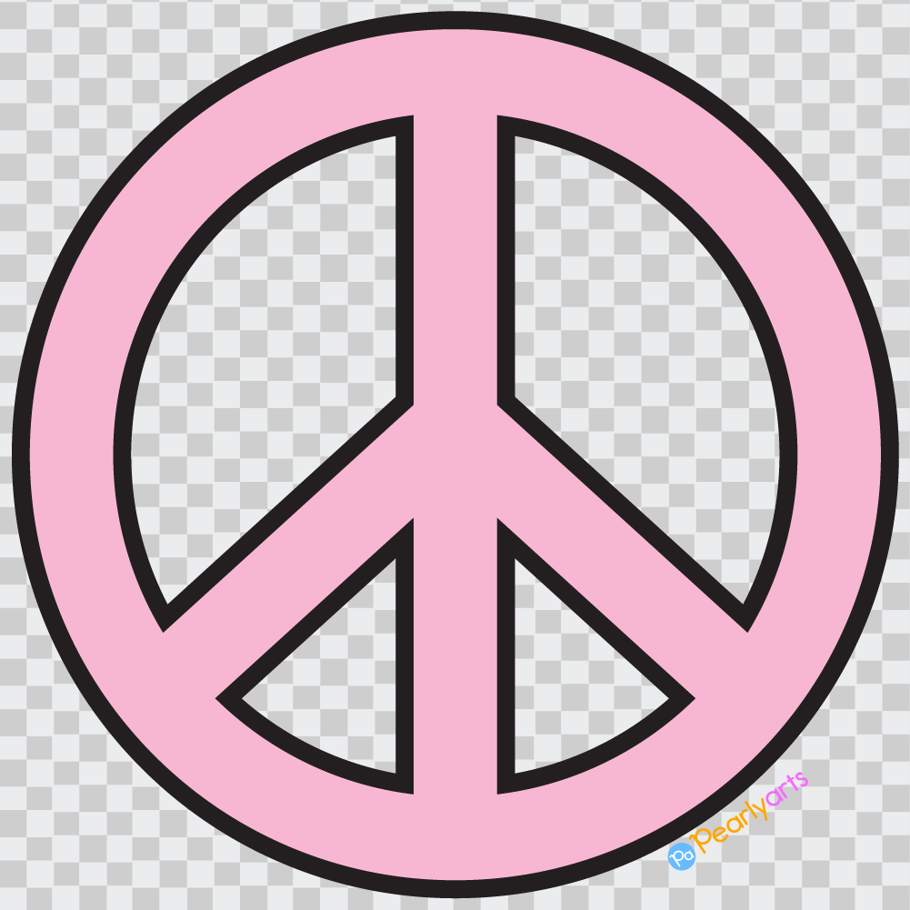 FREE Pink Peace Sign Clipart (PNG file) | Pearly Arts