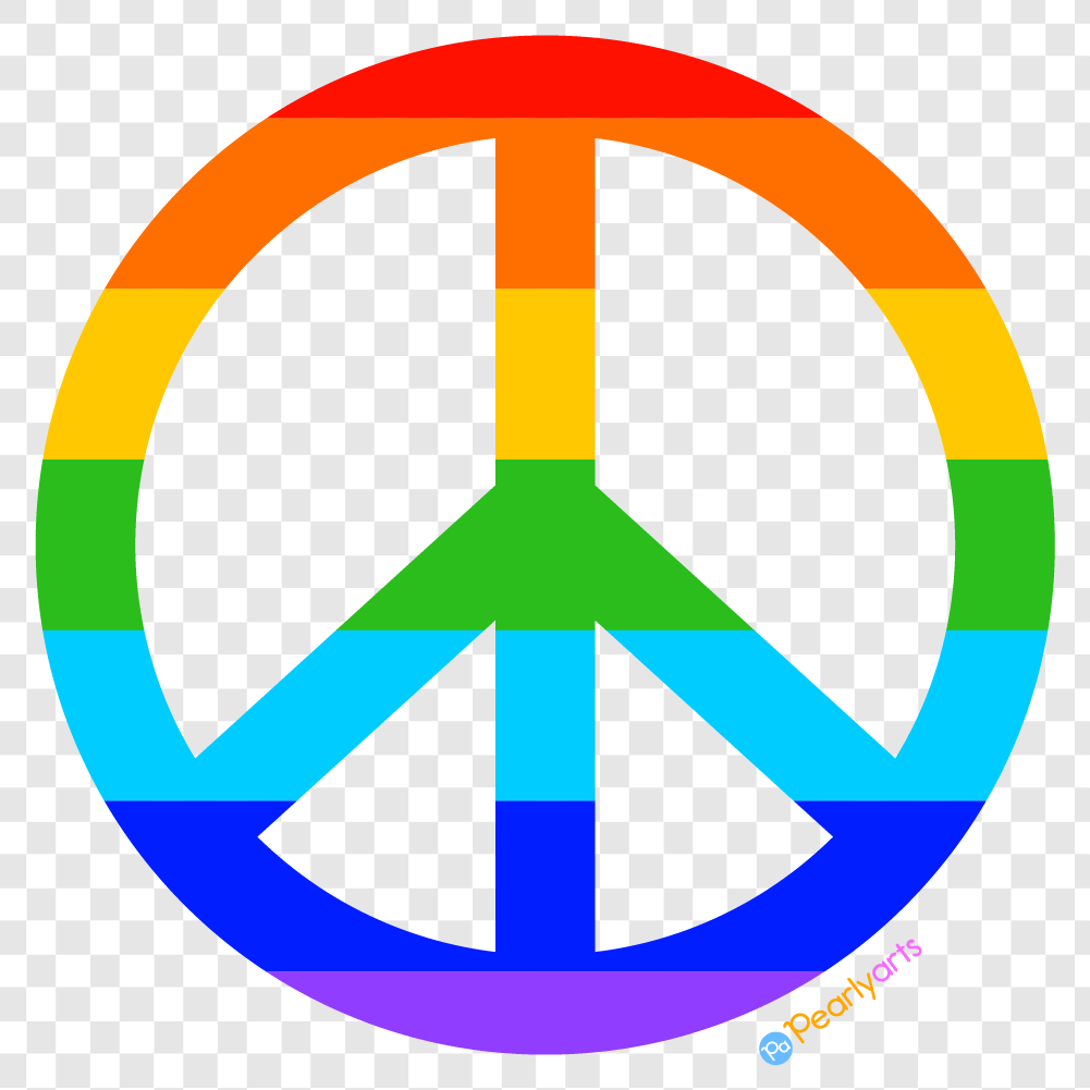 FREE Rainbow Peace Sign Clipart | Pearly Arts