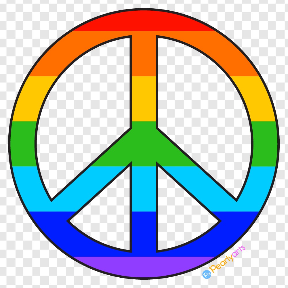 FREE Rainbow Peace Sign Clipart | Pearly Arts