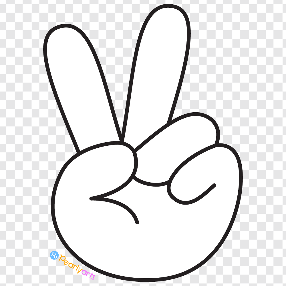 FREE White Peace Sign Hand Clipart | Pearly Arts