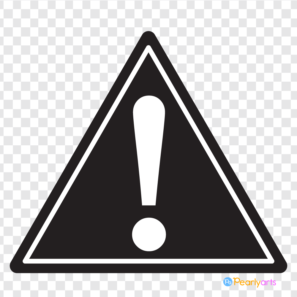 FREE Black Warning Sign Clipart (PNG file) | Pearly Arts