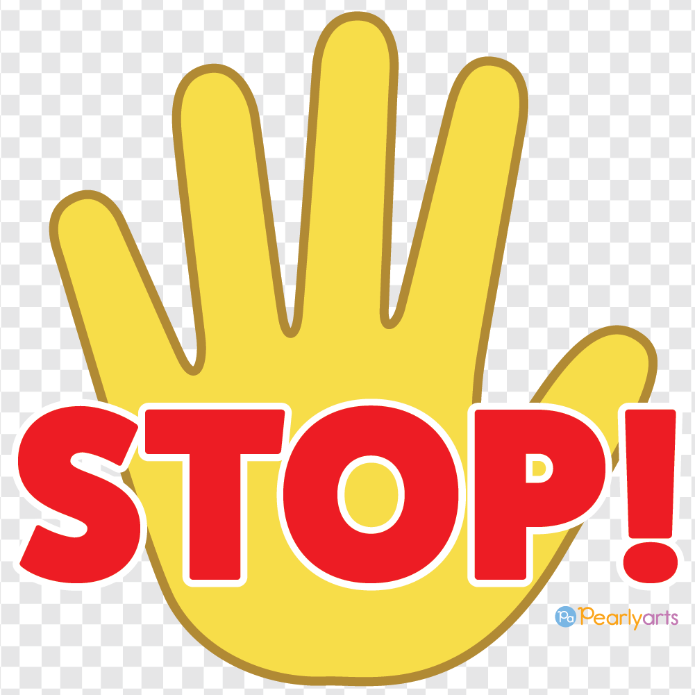 FREE Stop Sign With Hand Clipart | Transparent PNG | Pearly Arts