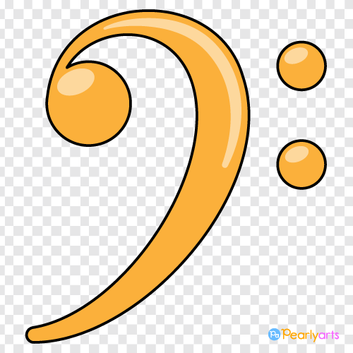 FREE Cute Bass Clef Clipart (PNG file) | Pearly Arts